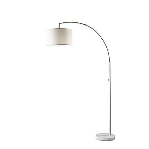 Adesso 4012-02 Preston 76 inch 100.00 watt White and Brushed Steel Arc Floor Lamp Portable Light