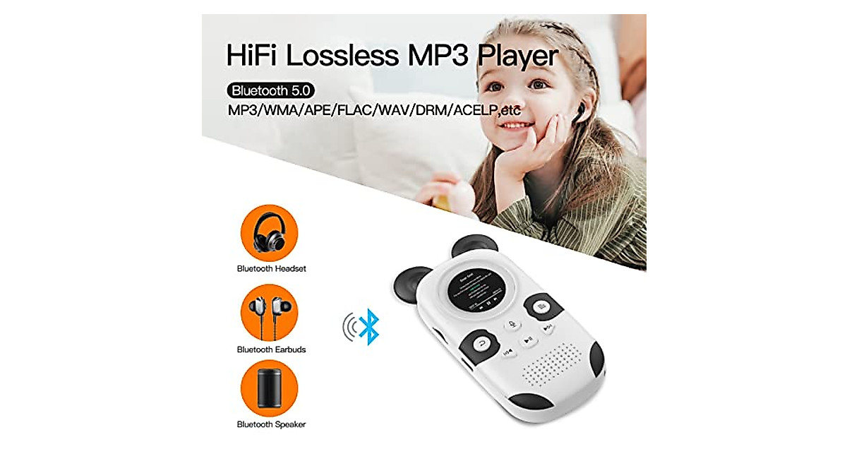 RUIZU Cute Panda Portable MP3 Player for Kids | Bluetooth