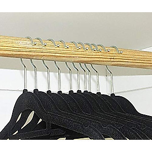 Velvet Covered Hangers – 30 Pack Non-Slip Black Hangers for Clothes – Premium Quality Materials - Easy Slide & Sturdy Design – Slim to Save Closet Space
