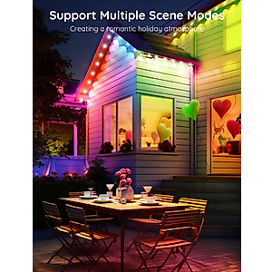 APPECK Permanent Outdoor Lights 100ft, Smart RGB Outdoor Lights with 72 LEDs, IP65 Waterproof LED Eaves Lights, 54 Scene Modes Lighting for Party, Daily, Halloween, Christmas, Roof, Garden, Patios