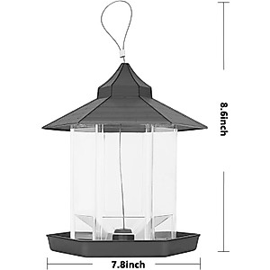 Wild Bird Feeders for Outdoors Hanging with High Capacity, Easy to Clean and Fill, Durable Construction, Perfect for Backyard Gardens and Patio Décor,Gray