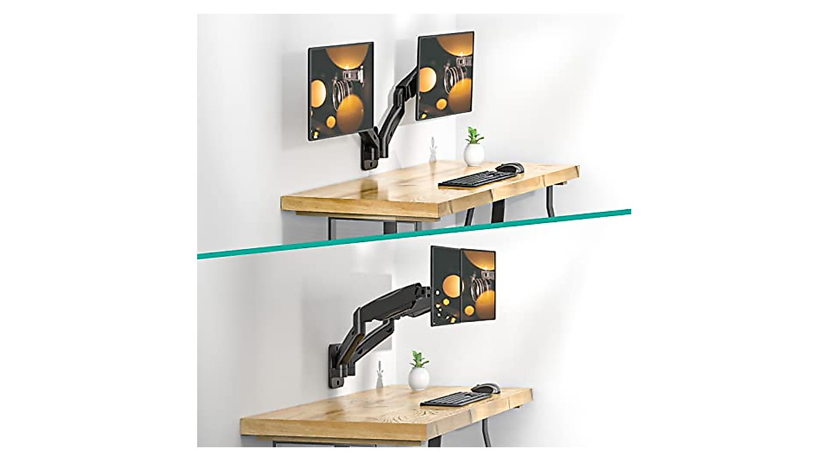 WALI Dual Monitor Wall Mount - Ergonomic & Adjustable