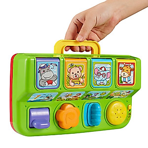 Think Gizmos Interactive Activity Pop-Up Toy for Toddlers Ages 1,2,3 – Peek-a-Boo Toy with Lights, Sounds & Music – Cute Animal Learning Game
