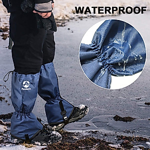 Pasanava Leg Gaiters Waterproof and Adjustable Snow Boot Gaiters One Size for Hiking,Walking,Hunting,Backpacking and Outdoor Climbing for Men and Women (Blue)