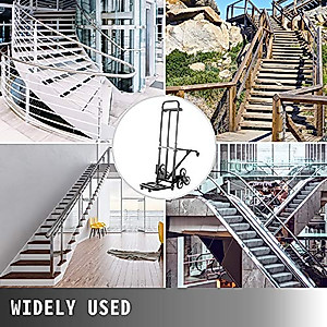 VEVOR Stair Climbing Cart 460lbs Capacity, Portable Folding Trolley with 5Inch and 1.5Inch Wheels, Stair Climber Hand Truck with Adjustable Handle, All Terrain Heavy Duty Dolly Cart for Stairs