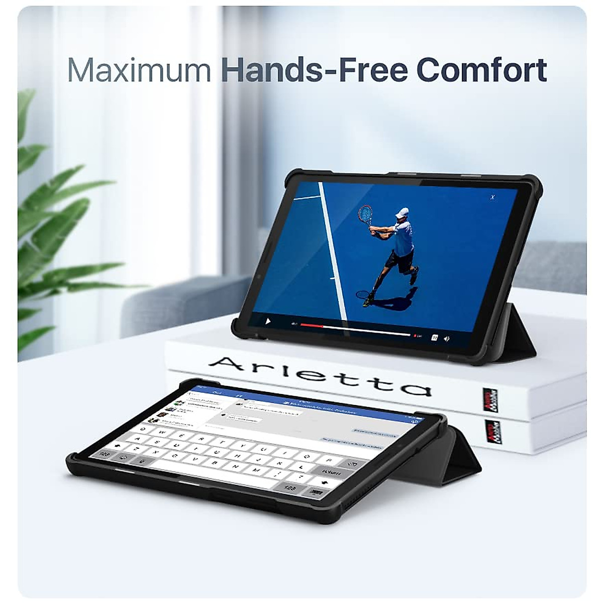 MoKo Case for Lenovo Tab M8 /Smart Tab M8 / Tab M8 FHD Case Model TB-8505F/TB-8505X/TB-8505FS/TB-8705F, Slim Lightweight Smart Shell Stand Cover Case for Lenovo Tab M8 HD/Tab M8 HD LTE, Black