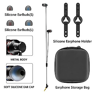 Geekria QuickFit VR Short Earbuds Compatible with Meta Q2, In-Ear Headphones with S/M/L Size Ear Tips, 3D 360 Degree Sound Earphone for Virtual Reality Gaming Headset (Black)