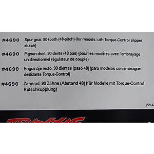 Traxxas 4690 Spur gear, 90-tooth (48-pitch) (for models with Torque-Control slipper clutch)