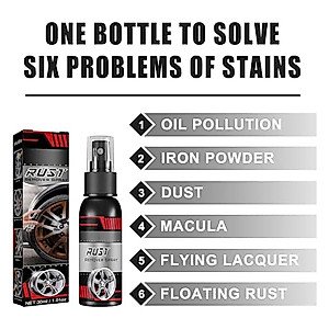 QinPai Multi-Functional Wheel Hub Renewal Agent, Rust Remover Spray, Multifunctional Rust Remover for Metal,Iron Powder Remover, Rust Stains Metal Paint Cleaner for Car (Size : 2pcs)