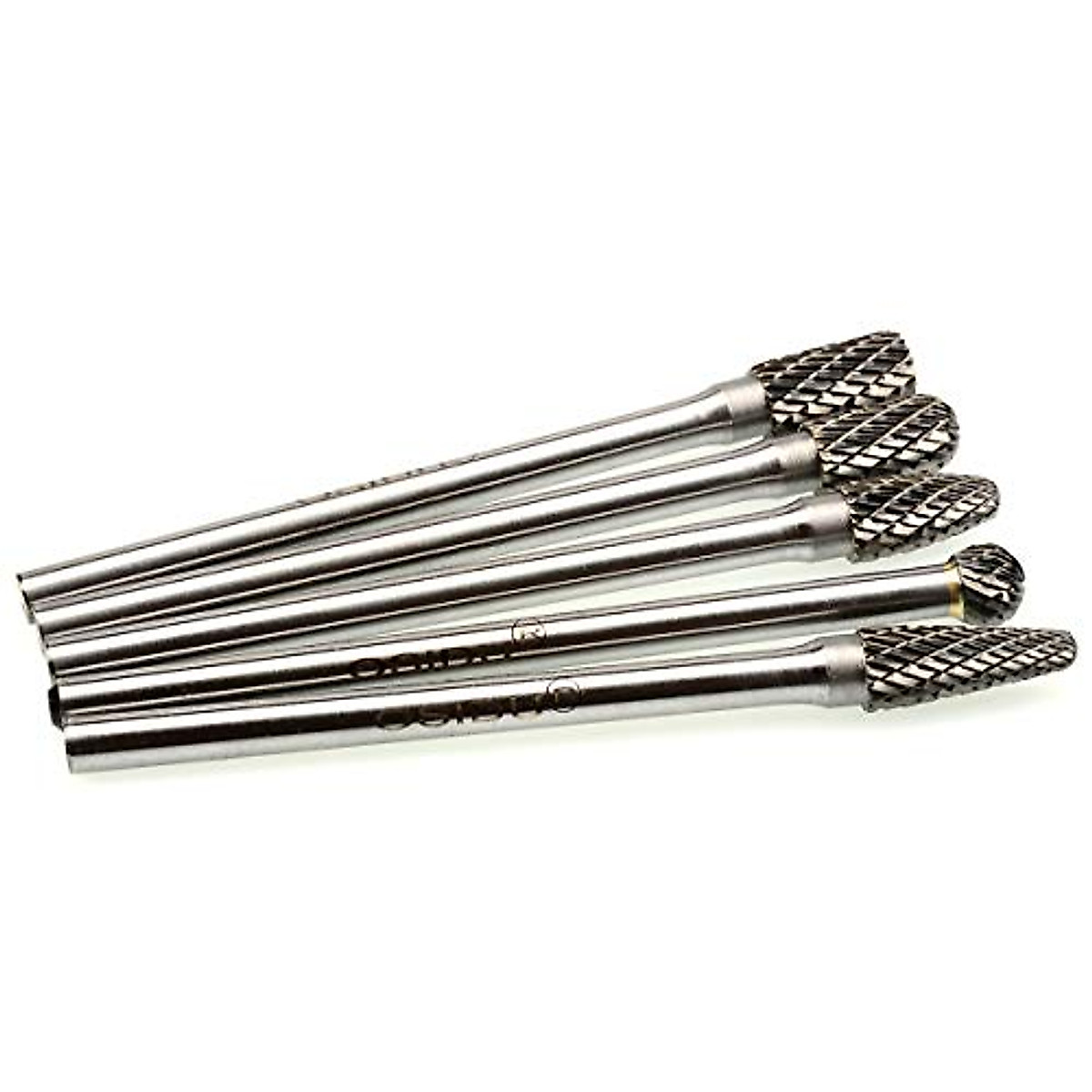 OSIDU Carbide Burrs Set 5pcs Extra Long Shank Carbide Rotery Burr File Double Cut 1/4 Inch Shank Long Burr Bits For Die Grinder Bits