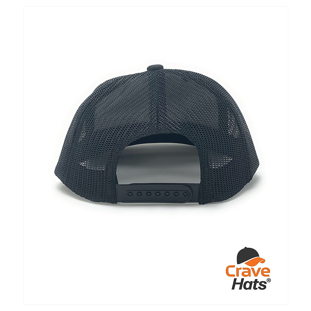 CRAVE HATS Fueled by Coffee Trucker Hat, Coffee Lover Gift, Coffee Gift for Men & Women (Black/Black)