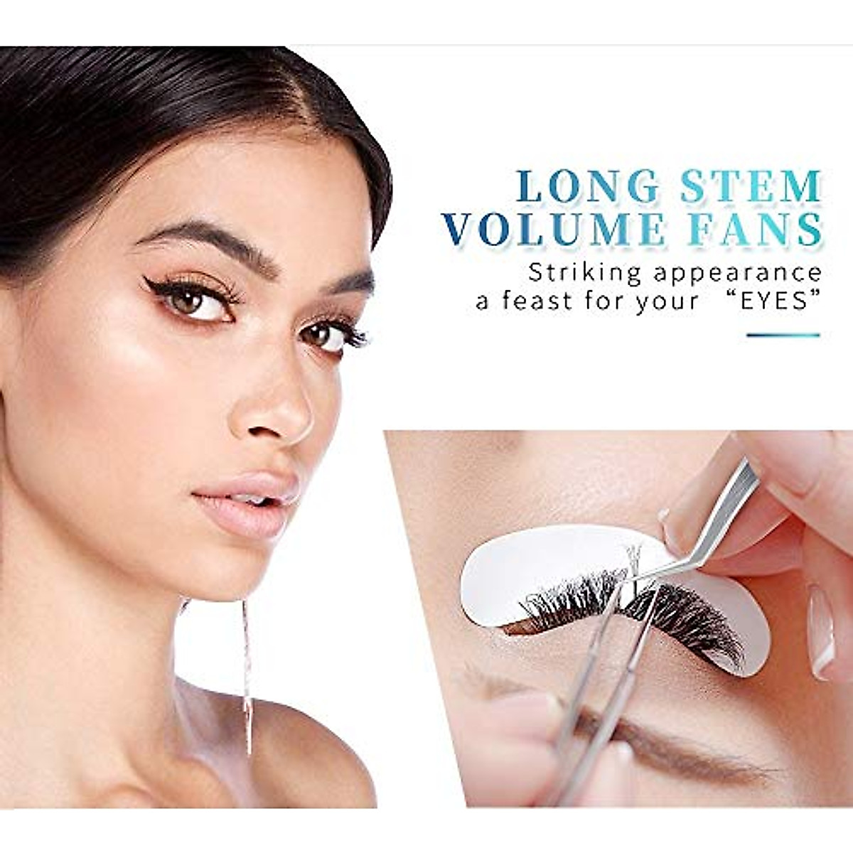 3D Russian Volume Lash Premade Fan Eyelash Long Stem Clustered Eyelash Extensions C Curl 0.07mm Thickness 11mm Length