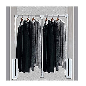 Wardrobe Lifter, Pull-Down Adjustable Width Hanger for Home Closet, Save Space, Light Storage System with Aluminum Pole, Silver, Load 30KG (Size : 450-600mm)