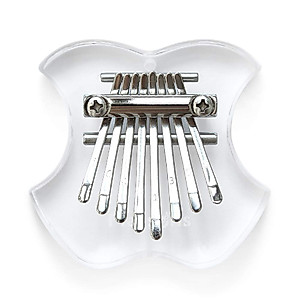 Flatsons Acrylic Kalimba Thumb Piano Mini 8 Keys Thumb Piano Transparent Acrylic Kalimba Mbira Apple Style with Kalimba Case (Small Apple) (Small Apple)