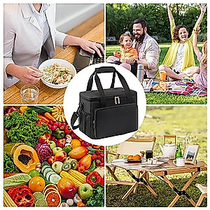 Travel Food Bag, Food Delivery Bag, 15L Reusable Thermal Insulation Bag, Leak Proof Food Transport Hot/Cold, Travel Insulated Bag, Beach Cooler Bags for Picnic Camping, 302323cm/11.819.069.06 inc
