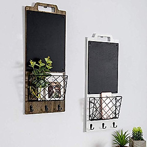 PIBM Stylish Simplicity Shelf Wall Mounted Floating Rack Wooden Message Board Chalkboards Multifunction Retro Style Grid Hook up Restaurant Signs,2 Sizes,2 Colors, Wood , 22.6x6.7x56.3cm