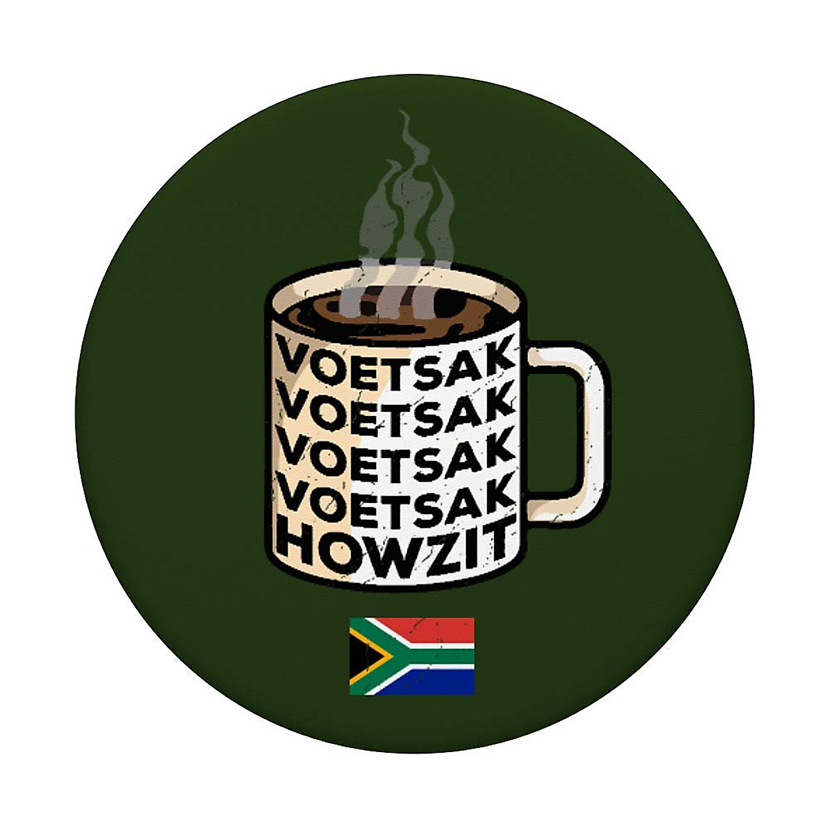 Coffee Warning Voetsek South Africa Funny Howzit PopSockets PopGrip: Swappable Grip for Phones & Tablets