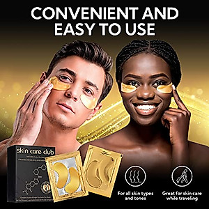 uniddis 24K Gold Under Eye Hydrogel Mask for Dark Circles, Fine Lines & Puffy Eyes | Infused with Collagen & Hyaluronic Acid | 100% Natural, Cruelty Free & Vegan | 20-PAIRS