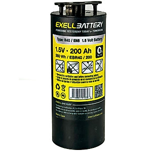 Exell EB-R40 Type R40 1.5V Battery Replacement for 5365, 784-6020, 905, 905FC, 906, 906AC, 906SC, AL40/200, ALR40, BA23, BS23, EBR40, EN6 Batteries