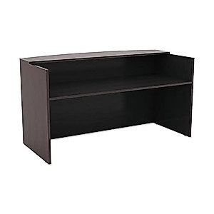 Alera ALEVA327236ES Valencia Series 71 in. x 35.5 in. x 29.5 in. to 42.5 in. Reception Desk with Transaction Counter - Espresso