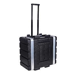 Crossrock Stackable Rack Case with Wheels, Strong Molded with Heavy Duty Hardware, 19.25” Depth, 5U-Standard (CRA8606UW)