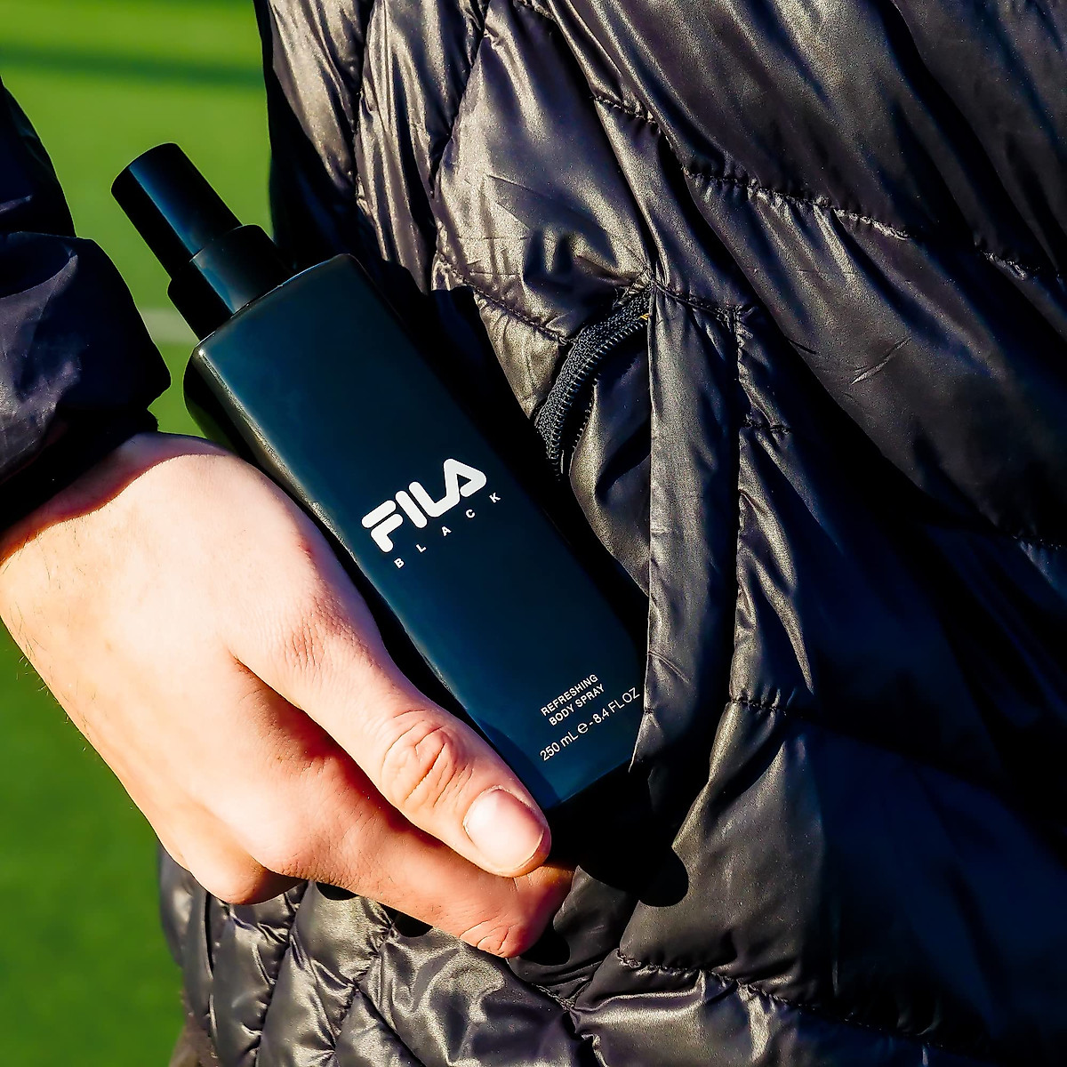 FILA Black - Invigorating and Spicy EDT Fragrance and Body Spray for Him - Extra Strength, Long Lasting Scent Payoff - Trendy, Rectangular, Streamlined, Portable Bottle Design - 2 pc Gift Set