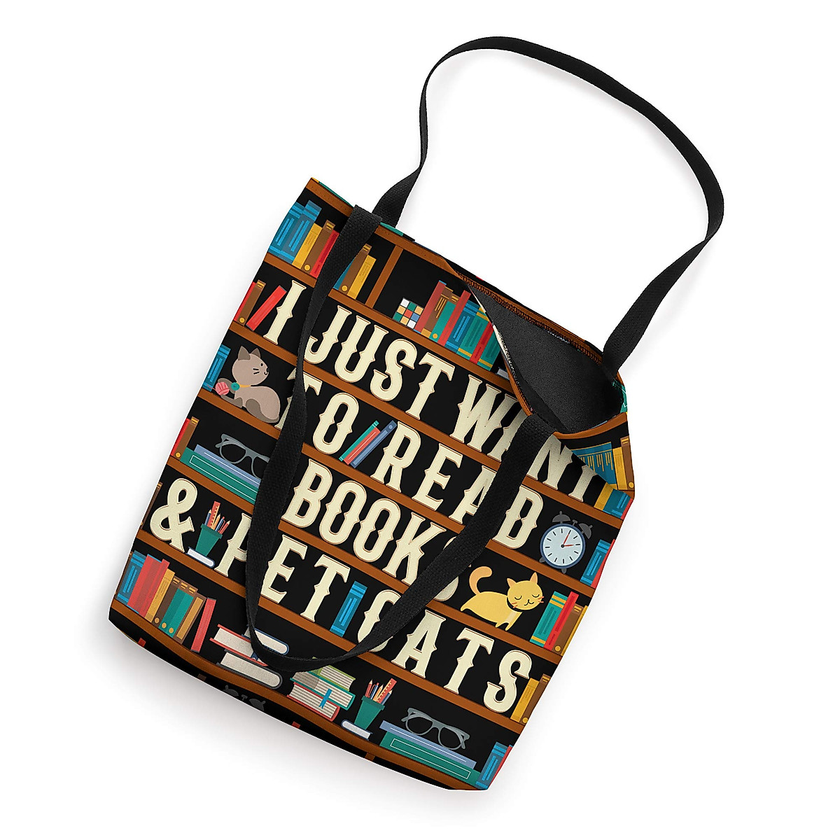 I Just Want to Read Books & Pet Cats Funny Book Lover Gift Tote Bag