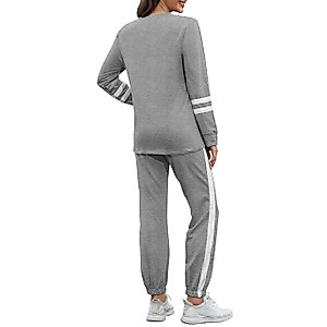 RUBZOOF Tracksuit for Women Set Plus Size Two Piece Lounge Wear Sweatsuit Outfits Gray 3XL