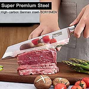 Professional Chef Knife Set High Carbon Stainless Steel Sharp Kitchen Knife Set 3 PCS, Japanese Cooking Knife with Sheath, Knives Set for Kitchen with Ergonomic Wood Handle and Gift Box