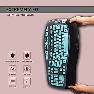 Keyboard Cover for Logitech K350 MK550 MK570 Wireless Wave Keyboard,Dust-Proof Silicone Keyboard Protector Skin for Logitech K350 MK550 MK570 Keyboard Protective Accessories(Gradient Mint)