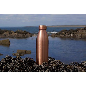 Copper Water Bottle - Kosdeg - 24oz - A Handcrafted Leak Proof Ayurvedic Pure Copper Vessel For Drinking- Drink More Water, Lower Your Sugar Intake and Enjoy The Health Benefits Immediately…