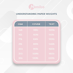 Hamilco White Cardstock Paper - 8 1/2 x 11" 65 lb Cover Card Stock (50 Pack)