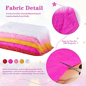 Shaggy Plush Faux Fur Fabric, Hot Pink 18 x 72 Inch Fluffy Fur Fabric Fluffy Fuzzy Craft Fur for Gnomes Beard Hair Halloween Grinch DIY Craft Furr Cushions Flamingos Animal Costumes Sewing Supplies