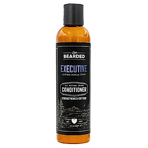 Live Bearded Beard Conditioner, 8 fl oz - Strengthens and Softens Facial Hair - Made in the USA - All-Natural Ingredients with Biotin, Caffeine | Executive Scent - Cedar, Vanilla
