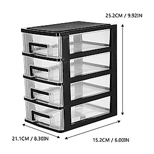 Plastic Drawer Type Closet Four- layer Storage Cabinet Pull Out Bin Organizer Drawer, Dresser Organizer Home Dresser Portable Storage Cabinet for Desk, Shelf, Cupboard, or Cabinet Organization