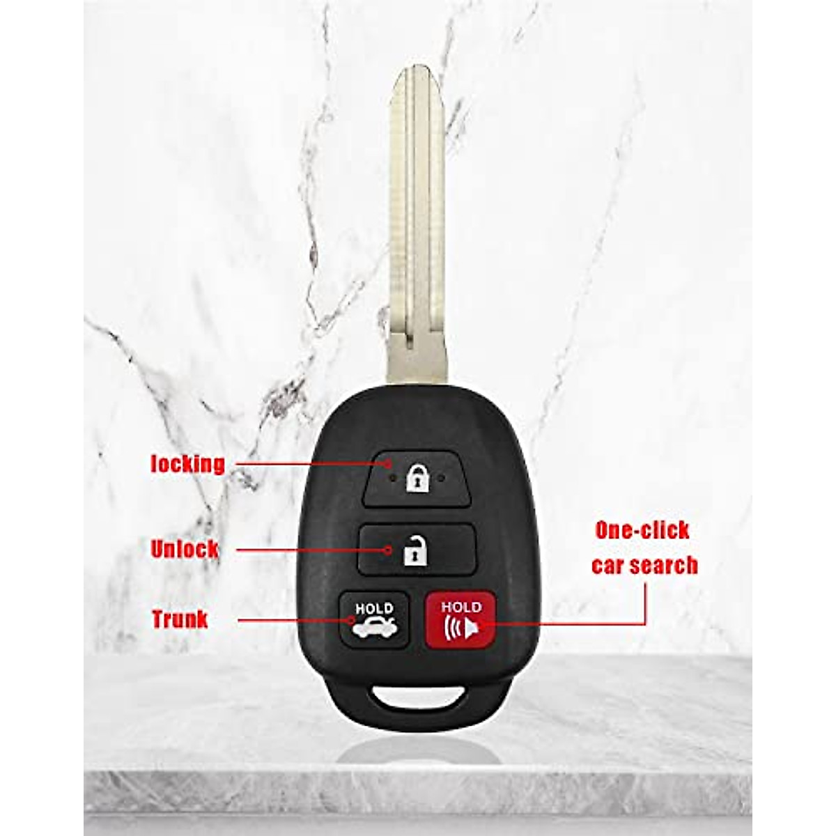 Key Fob for Toyota Corolla 2014-2019 for Toyota Camry 2014-2017 for Toyota Tacoma 2016-2018 4-Button Keyless Entry Remote Control Car Key Fob, FCC ID HYQ12BDM, HYQ12BEL2, Replace 89070-02880 H