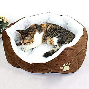 hbz11hl Ultra Soft Plush Cushion Pet Sleeping Bed Warm Mat Dog Cat Warm Kennel Pad Nest Dog Bed | Orthopedic Ultra Plush Sofa-Style Couch Pet Bed for Dogs & Cats, Gray, Large Rose Red S