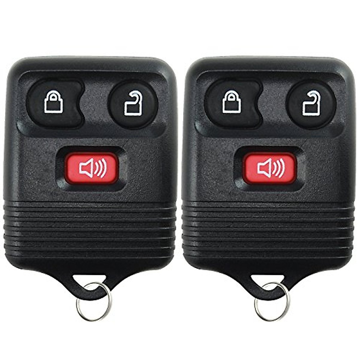 2 Keyless Option Replacement Keyless Entry Remote Control Key Fob Clicker Transmitter 3 Button - Black
