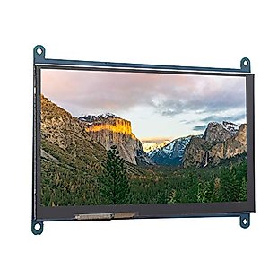 PUSOKEI Touch Screen Monitor for Raspberry Pi, 7 Inch LCD HDMI Capacitive Touch Screen with Ultra Clear Resolution HD 1024x600 Portable USB HDMI Monitor Capacitance Display for Win7/8/10 System
