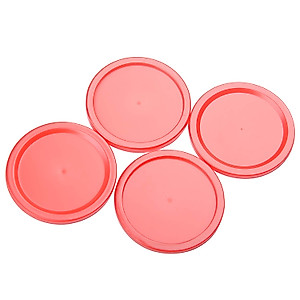 MUZOCT Great Goal Handles Pushers Replacement Accessories for Game Tables - 2 Red Air Hockey Pushers and 4 Red Pucks for Children 2.36"x1.96" Mini size