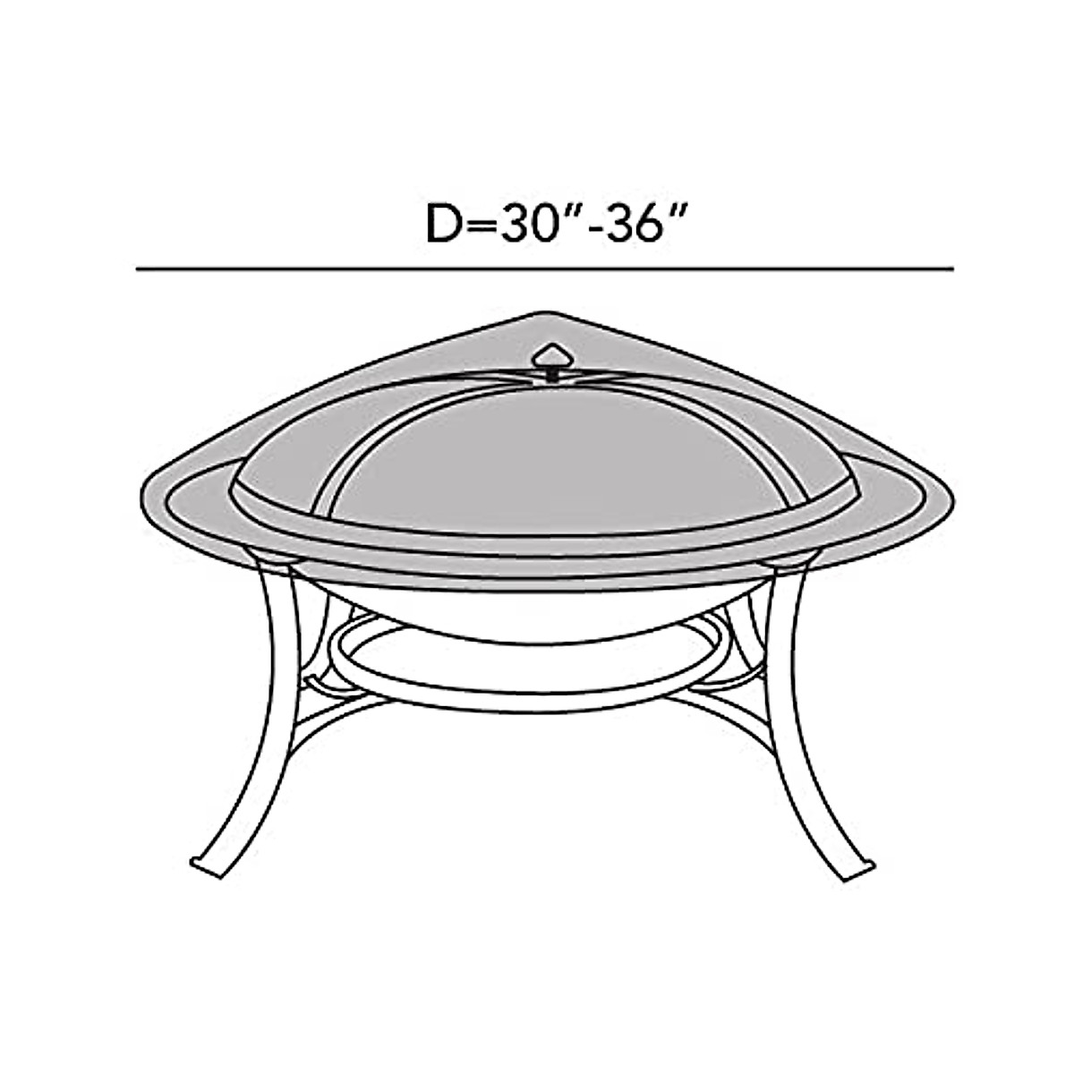 Covermates Round Firepit Top Cover - Light Weight Material, Weather Resistant, Elastic Hem, Fire Pit Covers-Green