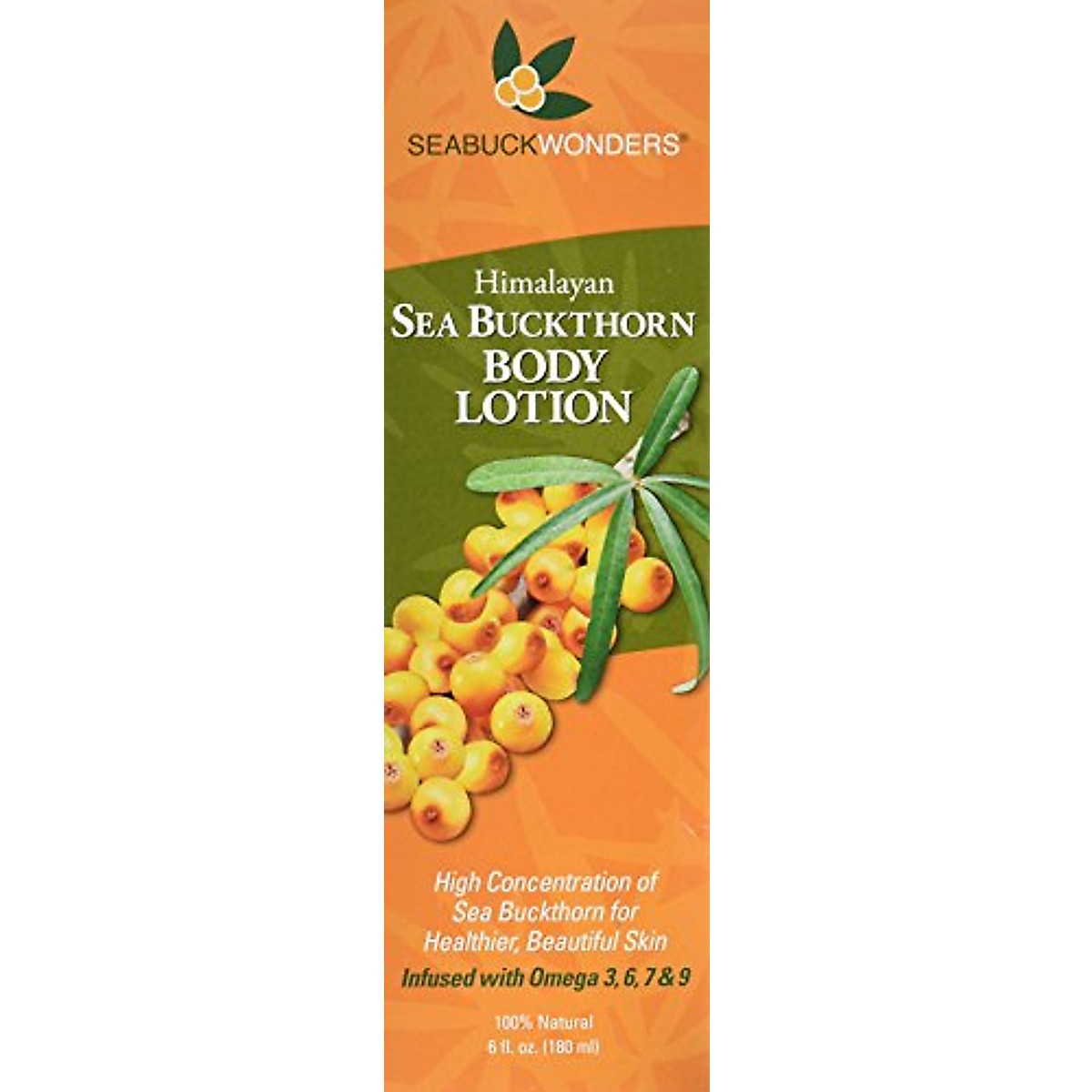 SeabuckWonders Organic Sea Buckthorn Body Lotion, 6 FL OZ