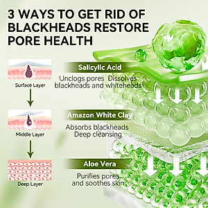 LANBENA 2.0 Nose Pore Strips, Blackhead Remover Mask with Salicylic Acid, Amazonian White Clay, Pore Cleanser Purifying Peel off Face Mask with 60 PCS Strips, Aloe Facial Mask(1.05 Ounce)