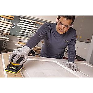 Mirka DEOS Direct Electric Orbital Sander Tool 353XCV / 3 inch x 5 inch / 3mm orbit/Dust-free Sanding / MID3530201US, Yellow, Black