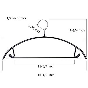 Tosnail 10 Pack Non-Slip Sweater Hangers with Pants Bar, Suit Hanger Coat Hangers, Shirt Hangers, Dimple and Crease Free Hanger Closet Organizer - Black