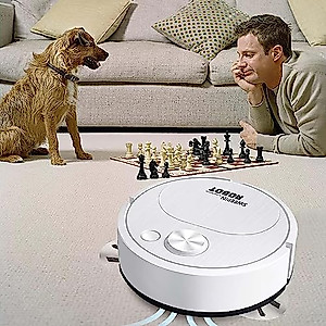 Thin Robot Hoovver, Rechargeable Mini Robot Vacuum Cleaner, Floor Cleaner Robot with Charging Cable Multifunctional Sweeping Robot for Home Cleaning