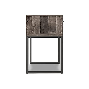 Signature Design by Ashley Neilsville Industrial 1 Drawer Nightstand, Butcher Block Gray