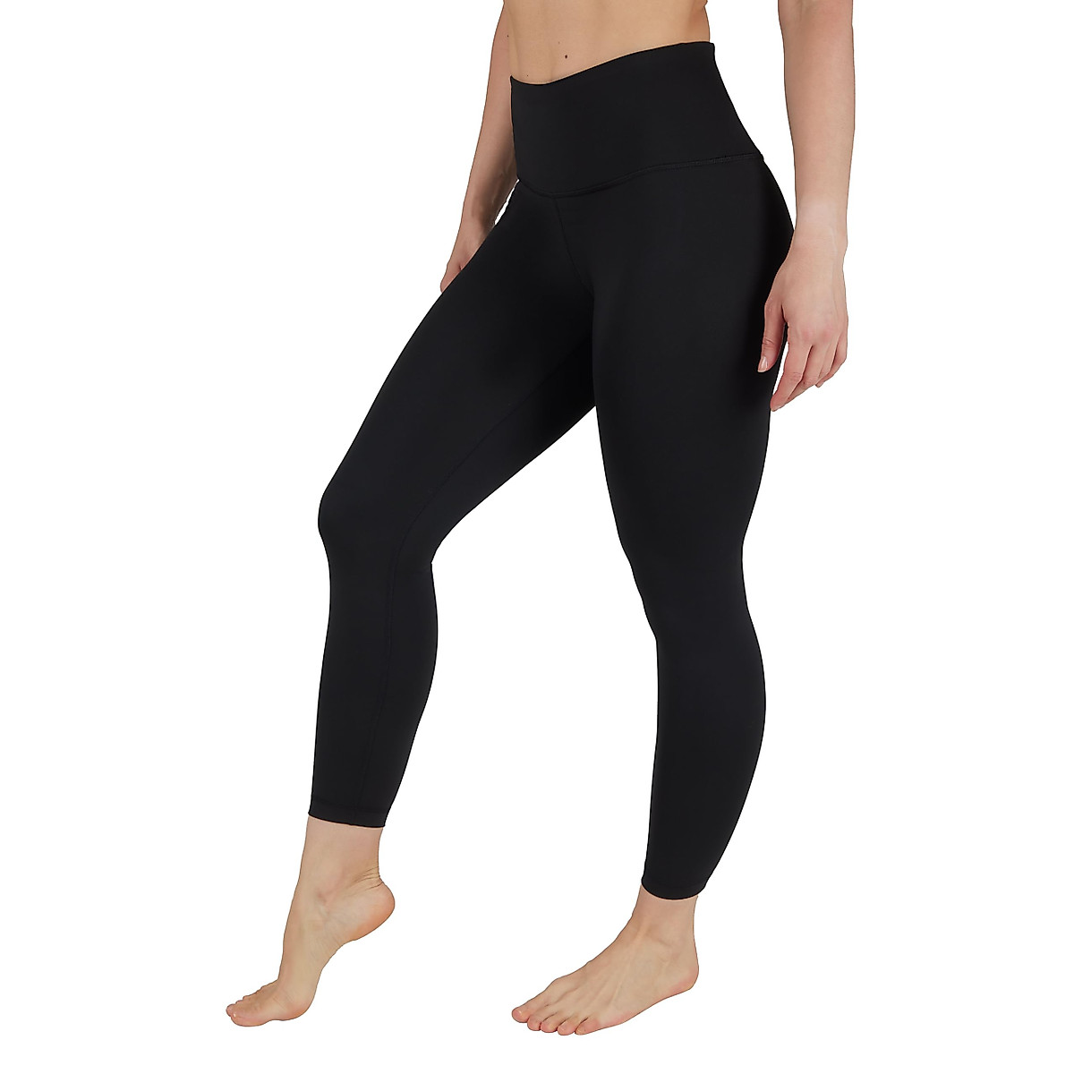 Yogalicious High Waist Squat Proof Criss Cross V-Back Ankle Length Leggings - Black - XL