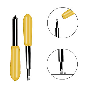 30 Pcs Replacement Blades for Explore Air 2 Vinyl Cutting Blade 30 Degree Cutting Plotter Blades Blades for Maker Expression Vinyl Cutter Machines (Yellow)