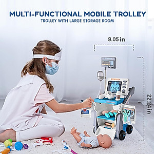 Playhiland Doctor Kit for Toddlers 3-5, Toy Doctor Kit for Kids, 35 Pcs Kids Doctor Playset, Kids Doctor Kit with Sound, Pretend Medical Station Set for Kids Boys Girls Role Play